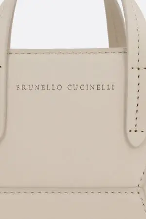 Brunello Cucinelli Duo Logo Embossed Mini Tote Bag