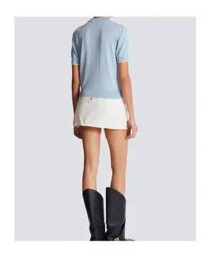 Balmain Emblème Embroidered Knit Top