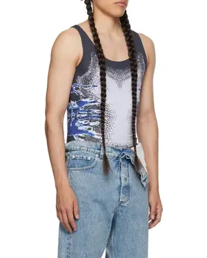 Y/project Sleeveless Graphic Print Top