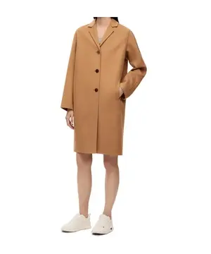 Loewe Anagram Coat In Wool And Cashmere