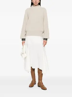 Brunello Cucinelli Embellished Cuffs Crewneck Jumper