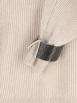 Brunello Cucinelli Embellished Cuffs Crewneck Jumper
