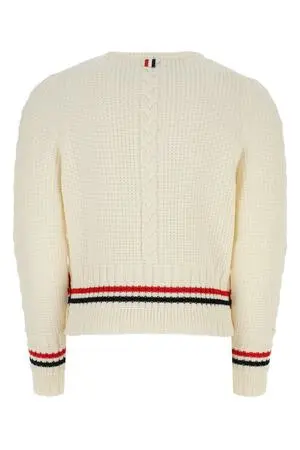 Thom Browne Rwb-stripe Cable Knit Jumper