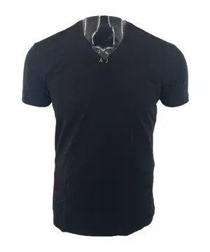 Emporio Armani V-neck Short-sleeved T-shirt - Black