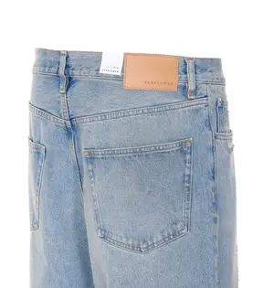 SUNFLOWER Worn Painted Straight-leg Jeans