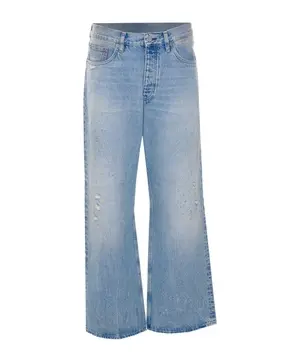 SUNFLOWER Worn Painted Straight-leg Jeans - Gray