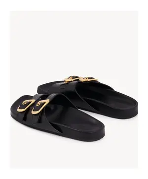 Chloé Polly Slip-on Sandals With Buckle Detail - Black