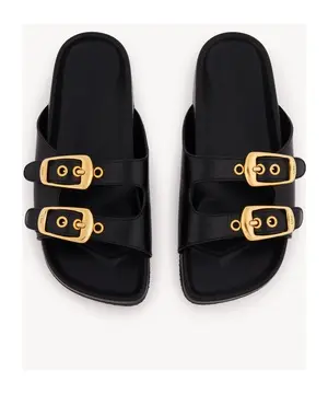 Chloé Polly Slip-on Sandals With Buckle Detail - Black