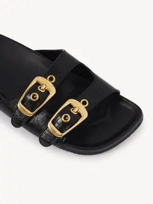 Chloé Polly Slip-on Sandals With Buckle Detail - Black