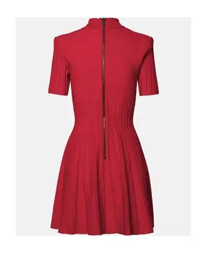 Balmain Ribbed-knit Flared Mini Dress