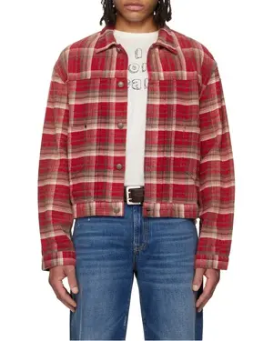 R13 Plaid Shirt Jacket With Patch Pockets