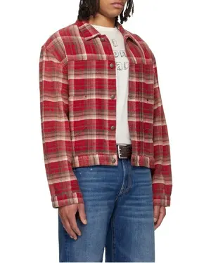 R13 Plaid Shirt Jacket With Patch Pockets