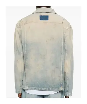 GOLDEN GOOSE Zip-up Denim Shirt Jacket - Gray