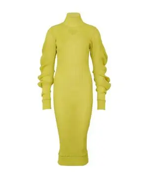 Bottega Veneta Ribbed Cut-out Turtleneck Dress - Yellow