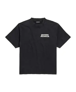 Balenciaga Masking Tape Faded T-shirt - Faded Black