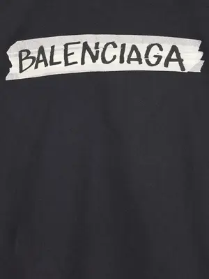 Balenciaga Masking Tape Faded T-shirt - Faded Black