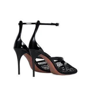 Alaïa 90mm Patent Leather Pumps With Ankle Strap