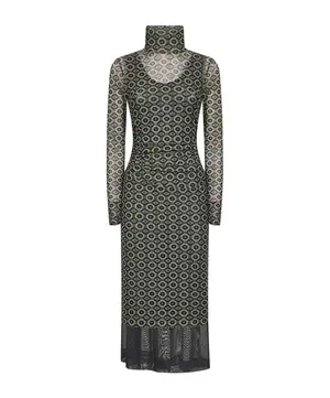 Dries Van Noten Long-sleeve Stand-up Collar Dress