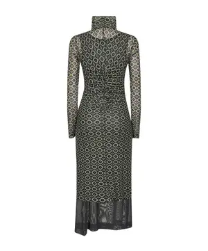 Dries Van Noten Long-sleeve Stand-up Collar Dress