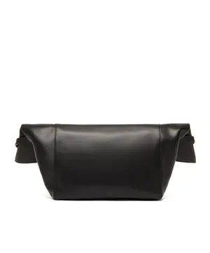 Max Mara Logo Engraved Foldover Clutch Bag - Black