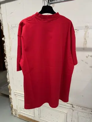 Balenciaga Cursive Medium Fit T-shirt - Red