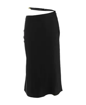 Jacquemus High Waist Strap Detailed Skirt - Black
