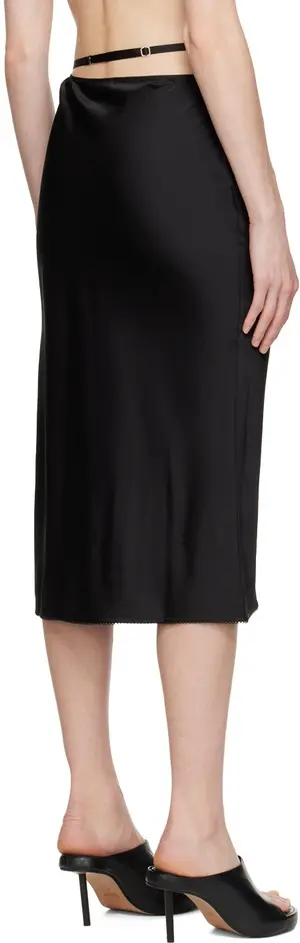 Jacquemus High Waist Strap Detailed Skirt - Black