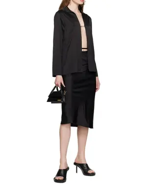 Jacquemus High Waist Strap Detailed Skirt - Black