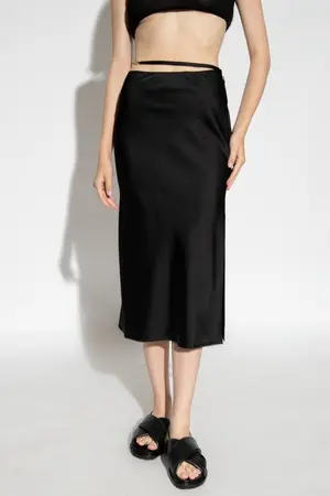 Jacquemus High Waist Strap Detailed Skirt - Black