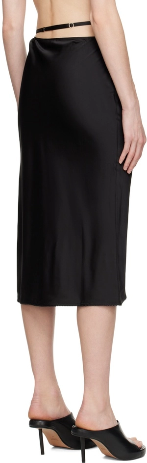 Jacquemus High Waist Strap Detailed Skirt - Black
