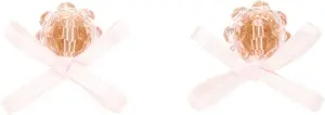 Simone Rocha Petite Bow Daisy Crystal Earrings - Light Pink
