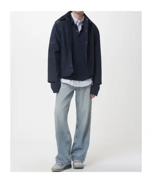 SUNFLOWER Long-sleeved Straight-hem Jacket - Black