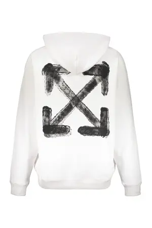 Off-White Brush Arrow Logo Hoodie - White