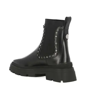 JIMMY CHOO Veronique Crystal-embellished Leather Chelsea Boots