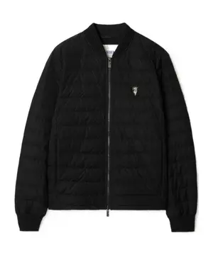 Burberry Logo Plaque Zipped Puffer Jacket