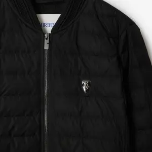 Burberry Logo Plaque Zipped Puffer Jacket