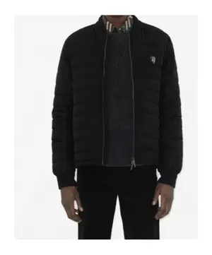 Burberry Logo Plaque Zipped Puffer Jacket