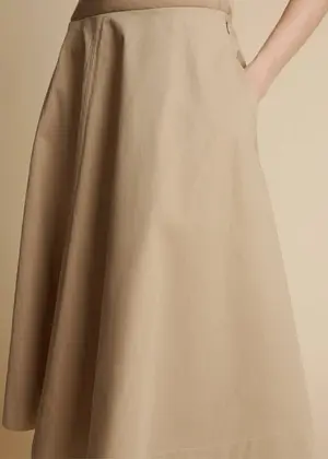 Khaite A-line Twill Midi Skirt