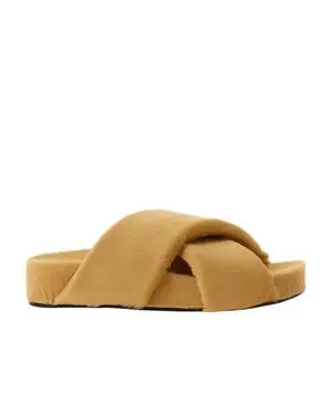 JIL SANDER Crossover-strap Open-toe Flat Sandals - Brown