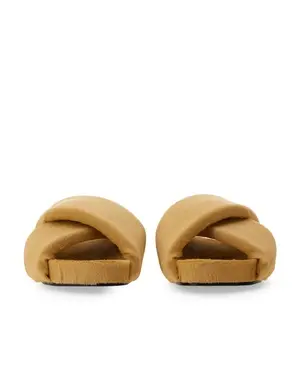JIL SANDER Crossover-strap Open-toe Flat Sandals - Brown