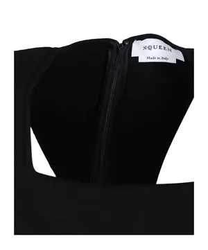 Alexander McQueen Cap Sleeve Flared Hem Dress