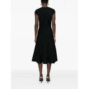 Alexander McQueen Cap Sleeve Flared Hem Dress