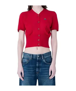 VIVIENNE WESTWOOD Short Sleeve Buttoned Top With Pleated Details