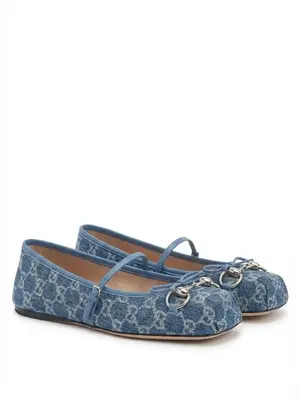 GUCCI Gucci Horsebit Bow Ballet Flats