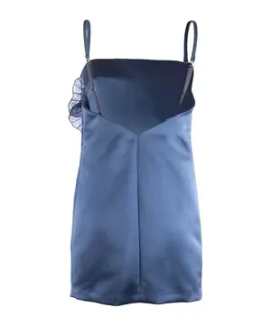 Elisabetta Franchi Embroidered Flower Duchesse Dress - Blue