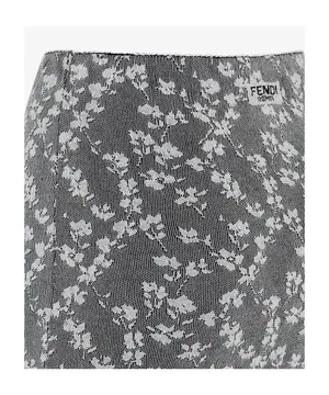 Fendi Floral Motif Layered Effect Midi Skirt - Black