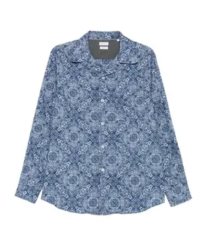 Brunello Cucinelli Patterned Curved Hem Shirt