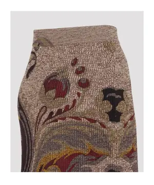 Etro Ribbed Floral-print Midi Skirt