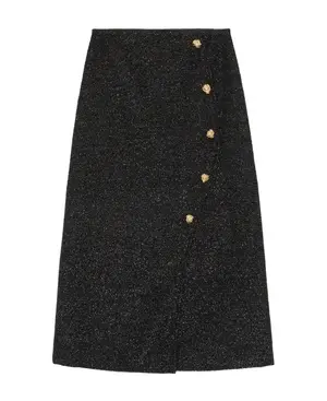 GANNI Sparkle Wrap Midi Skirt