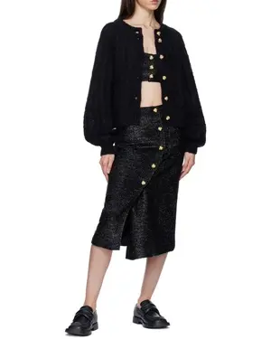 GANNI Sparkle Wrap Midi Skirt